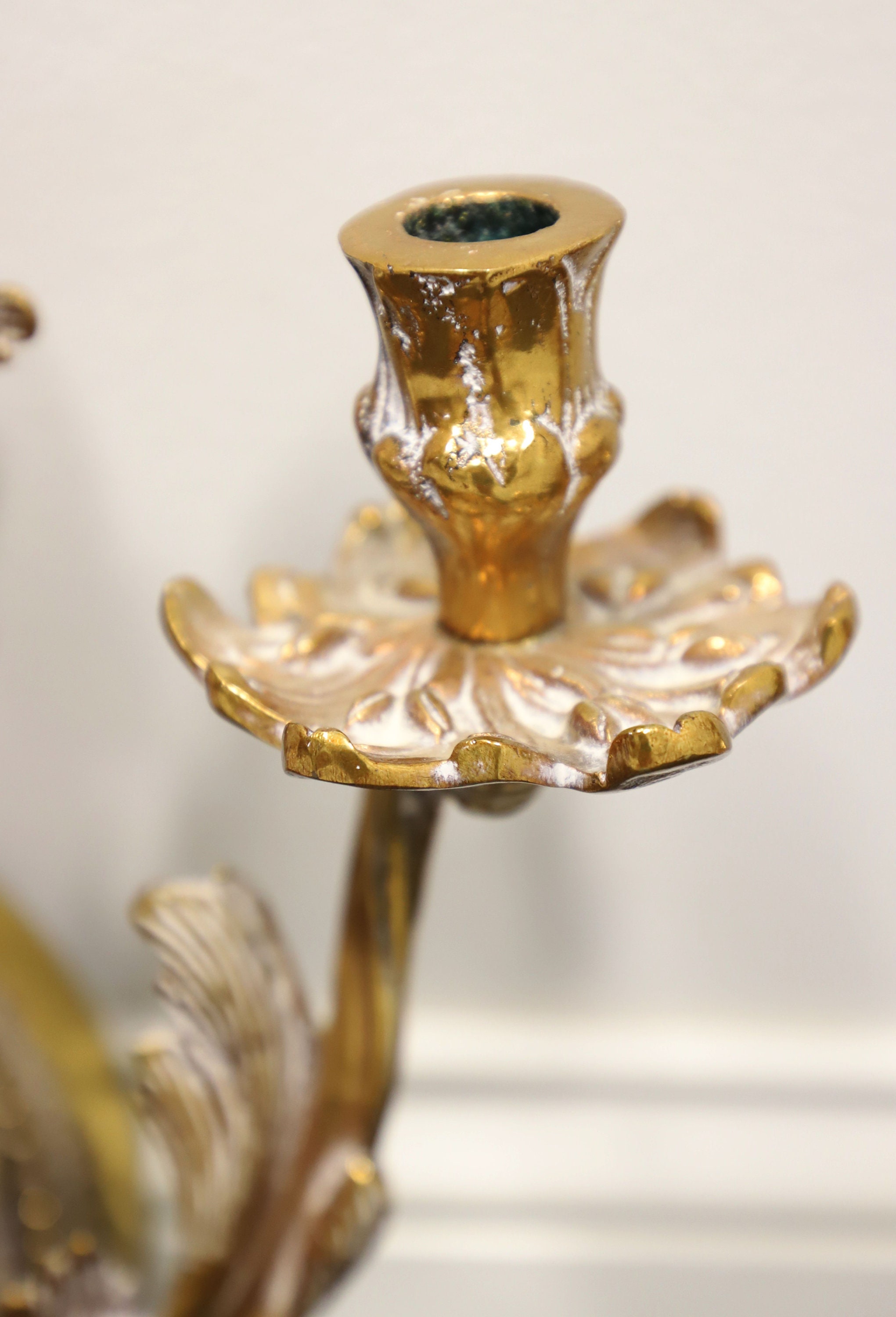 FREDERICK COOPER Solid Brass Rococo Style Candle Wall Sconces - Etsy