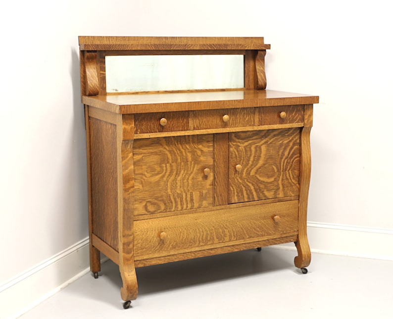 Antique Circa 1900 Victorian Era Tiger Oak Empire Style Sideboard - Etsy