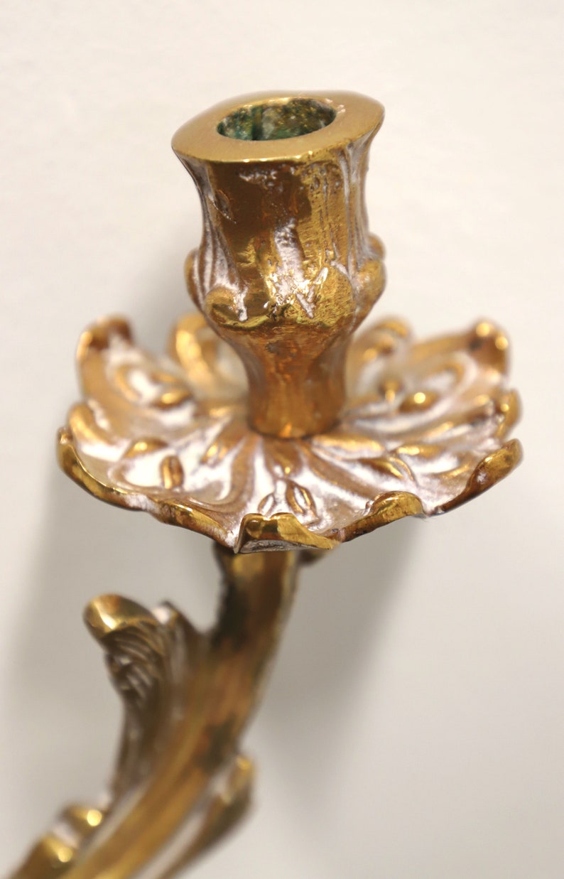 FREDERICK COOPER Solid Brass Rococo Style Candle Wall Sconces - Etsy