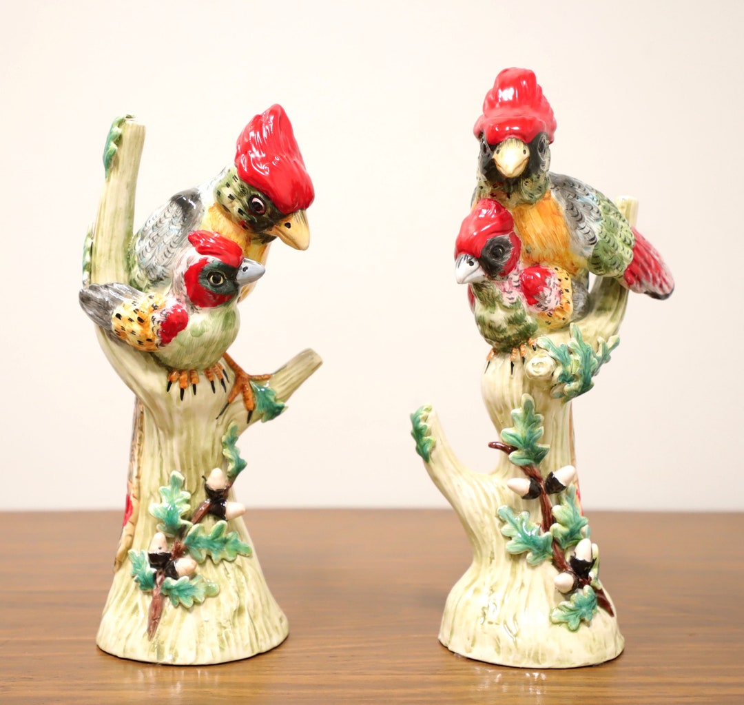 Mid 20th Century Italian Porcelain Cardinal Birds - Pair - Etsy