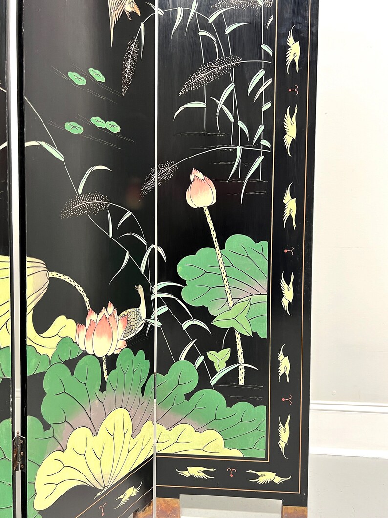 Mid 20th Century Chinese Export Four Panel Coromandel Folding Screen ...