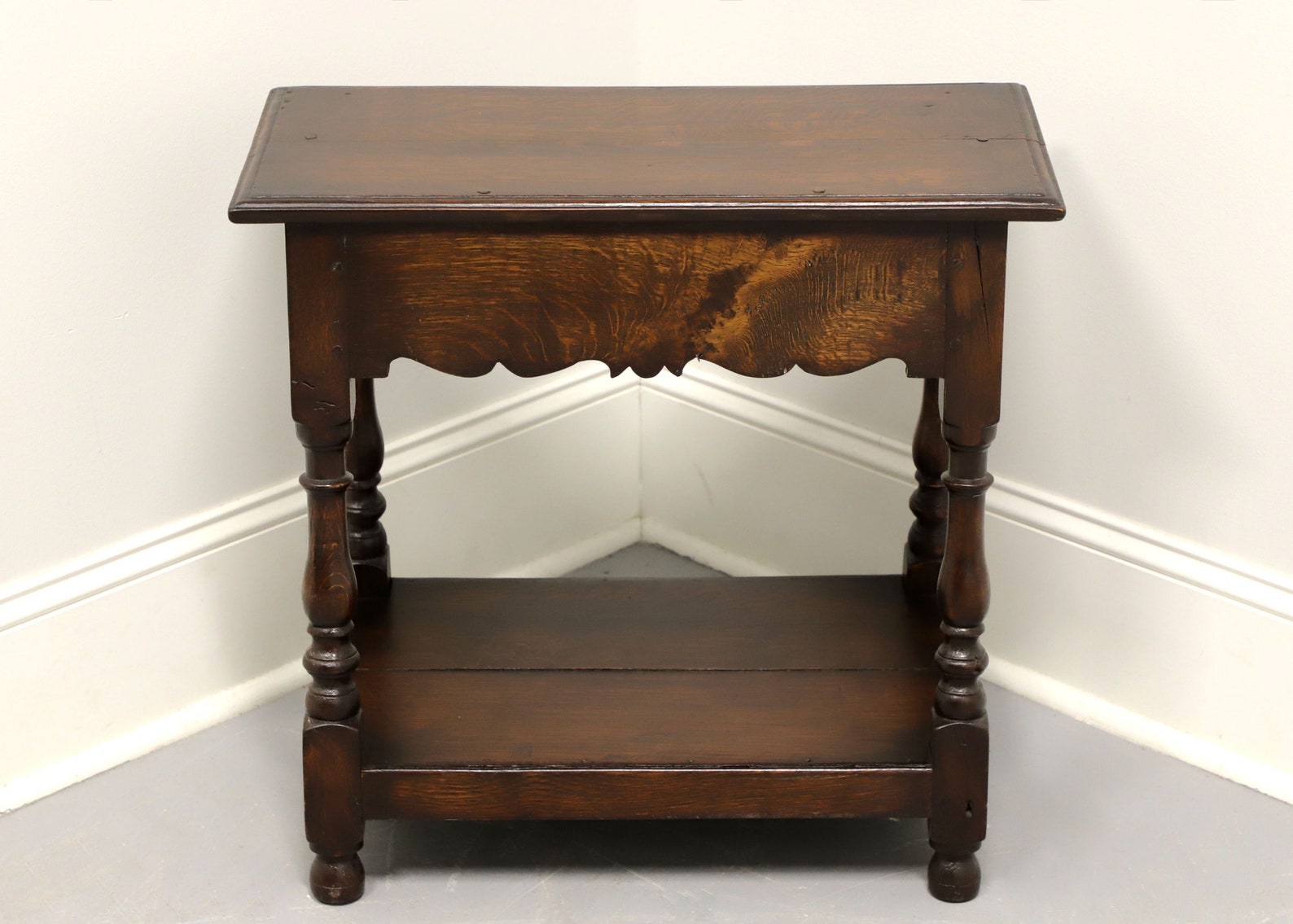 Antique Tiger Oak Colonial Accent Table - Etsy