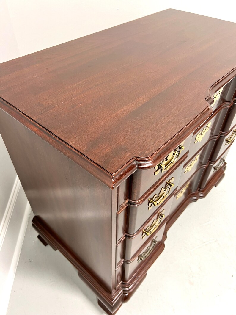 ETHAN ALLEN Cherry Chippendale Block Front Bachelor Chest - Etsy