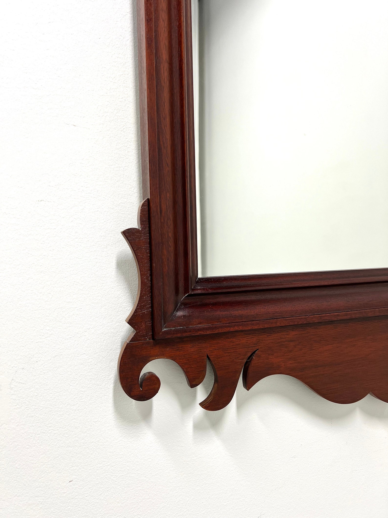 DIXIE Mahogany Chippendale Style Carved Wall Mirror - Etsy