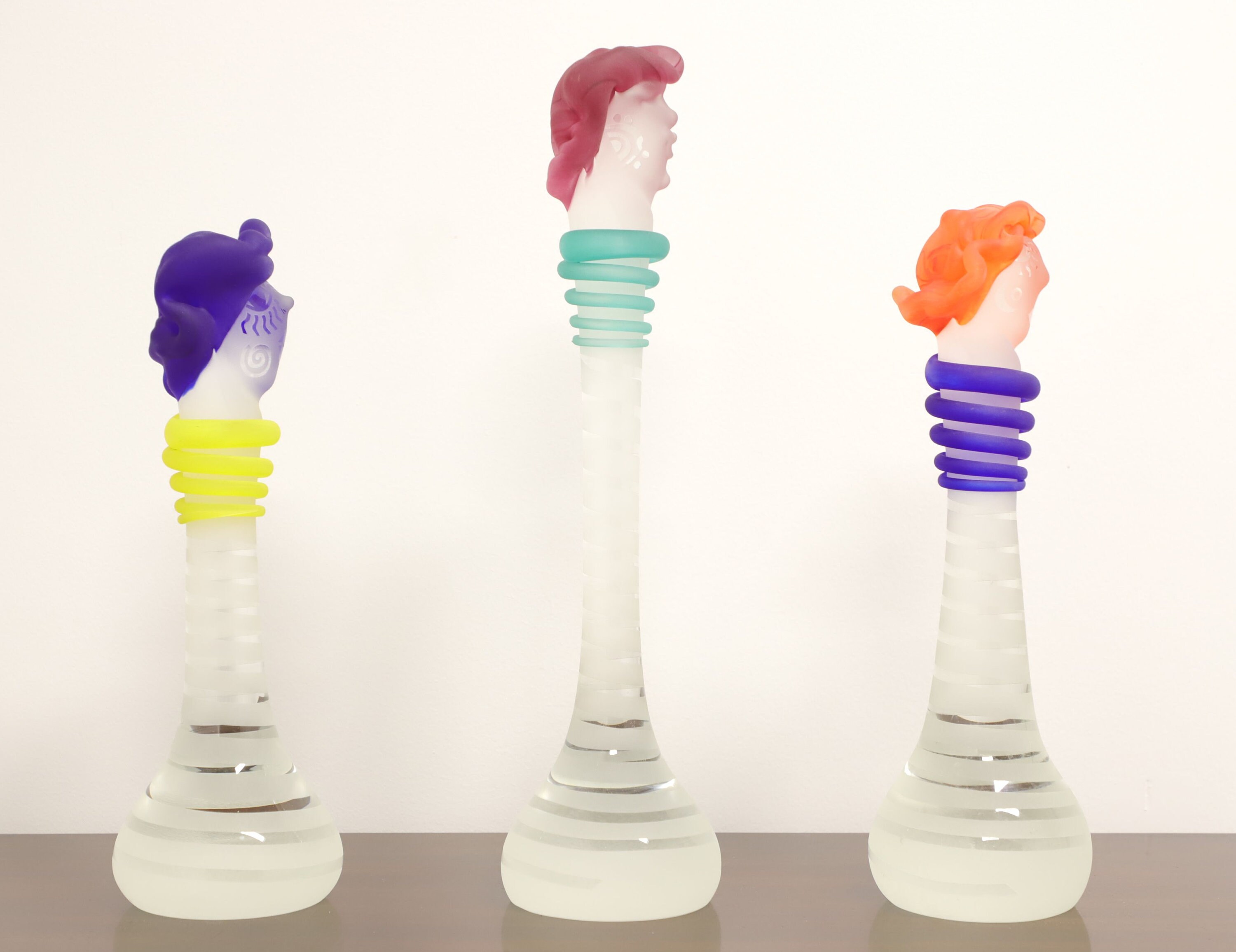Rare Trio of Fellerman & Raabe Art Glass Head Sculptures - Etsy