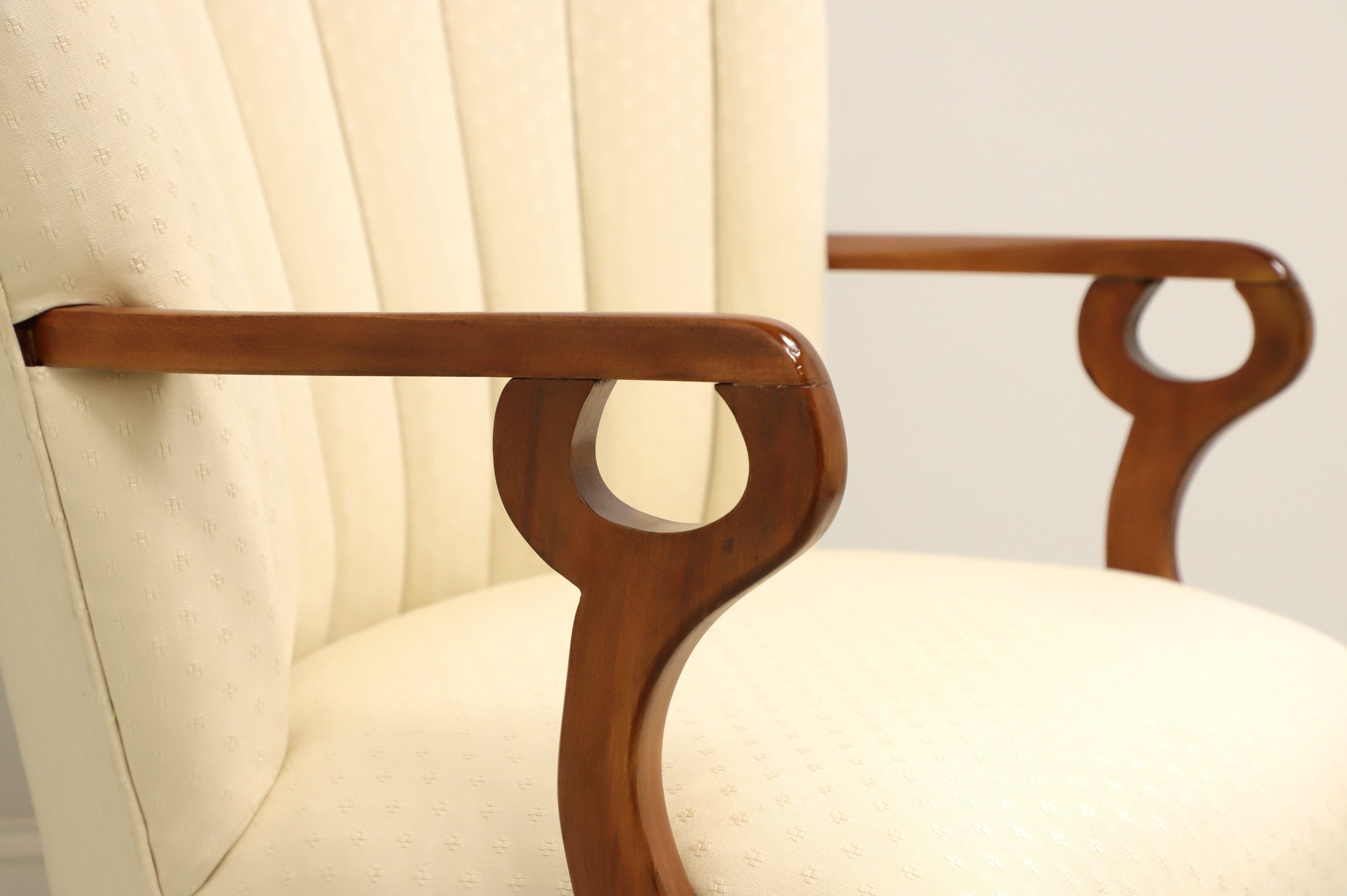 Mid 20th Century French Provincial Style Channel Back Accent Armchair ...