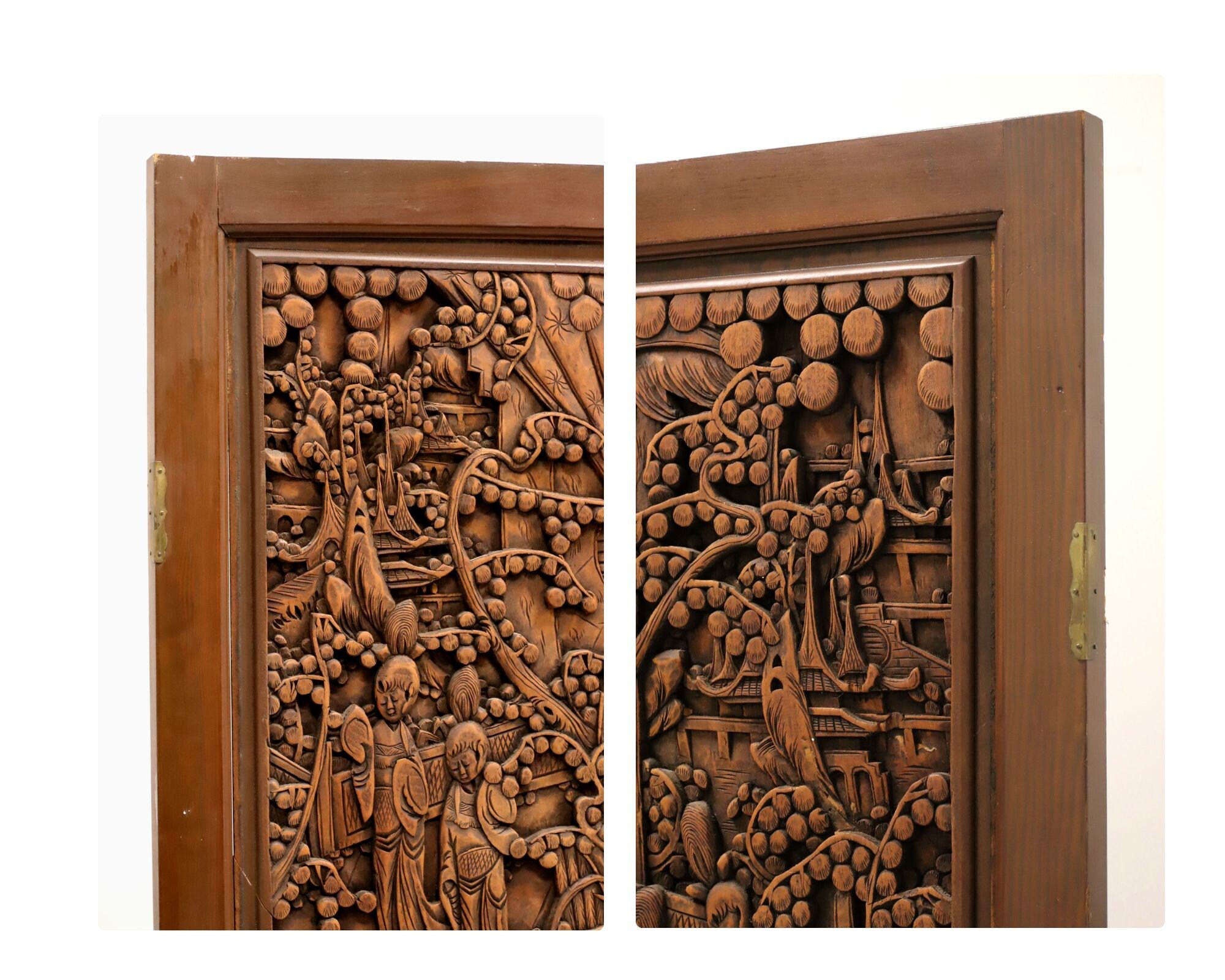 Mid 20th Century Balinese Carved Teak Folding Room Divider Screen - Etsy