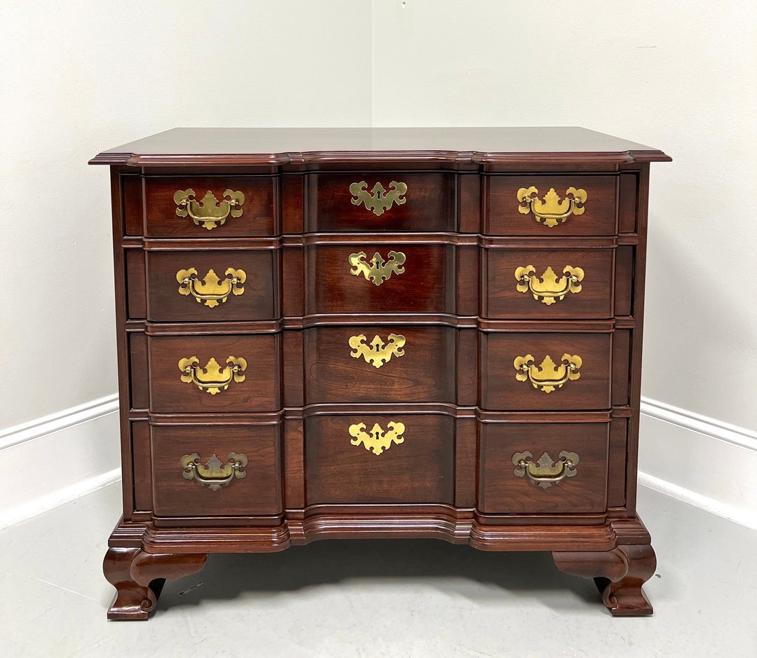 ETHAN ALLEN Cherry Chippendale Block Front Bachelor Chest - Etsy