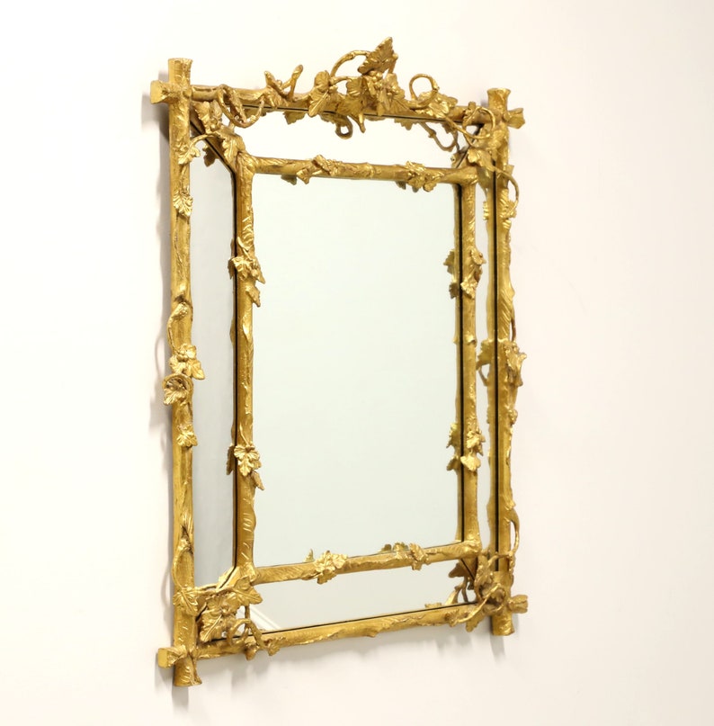 1980's Gold Gilt Wood Foliate With Grapevine Parclose Wall Mirror - Etsy