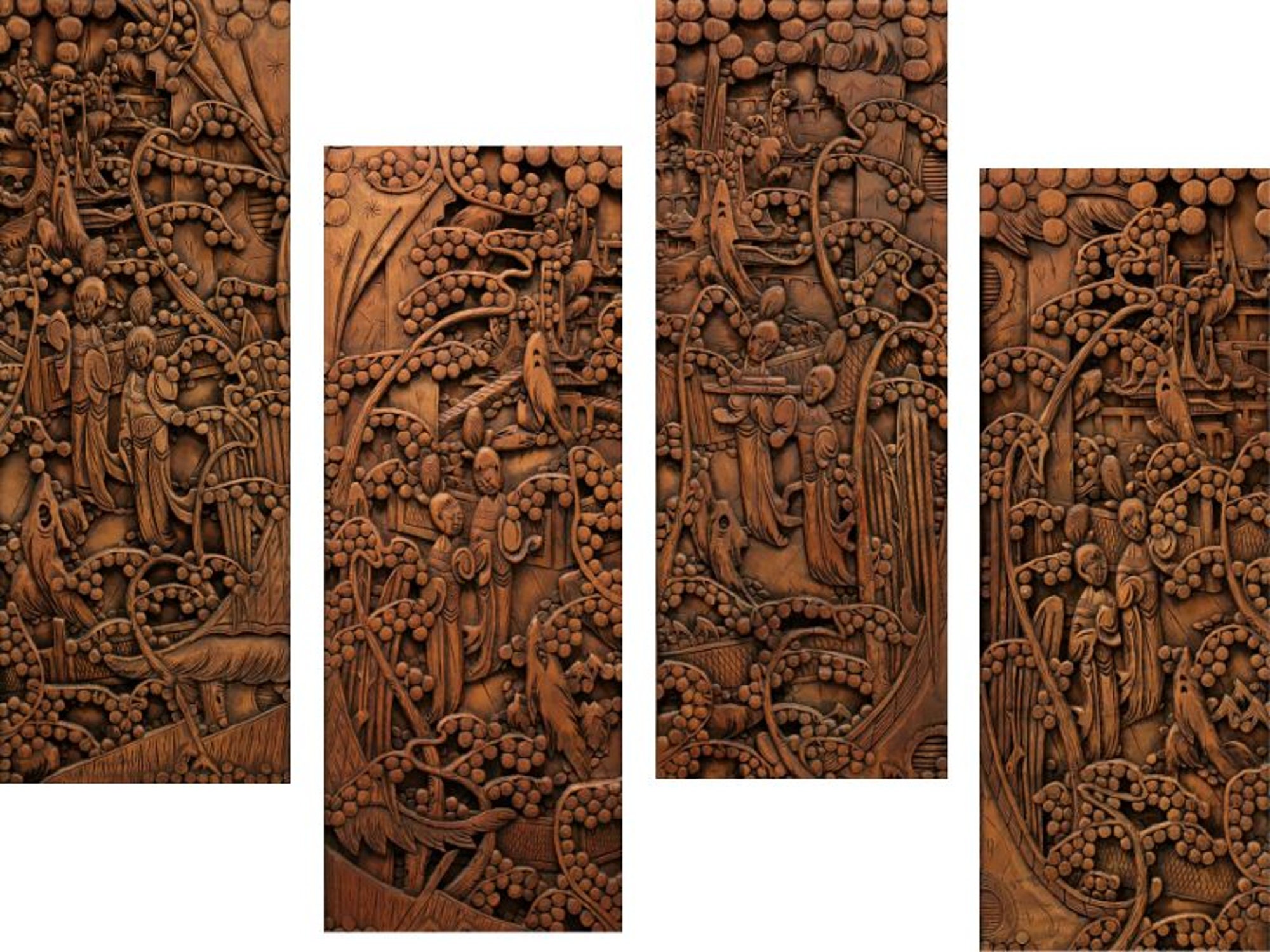Mid 20th Century Balinese Carved Teak Folding Room Divider Screen - Etsy
