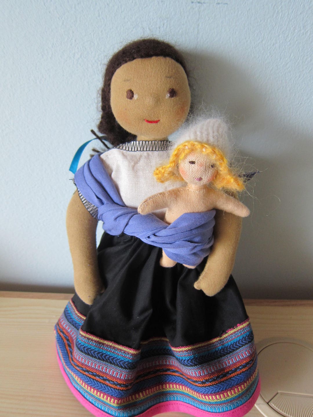 Ethnic dolls Pepita Doll with baby Marisol Waldorf style - Etsy 日本