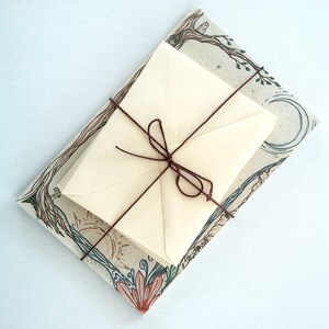 Letter Writing Set - Rustic Stationery on Handmade Paper, Gummed ...