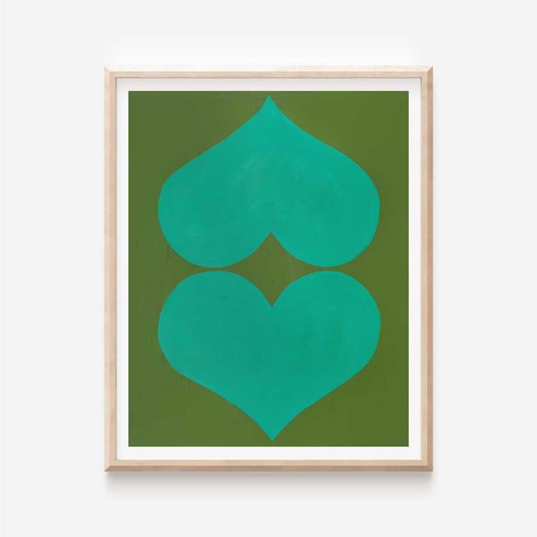 Love is Everything Print Green + Blue | Modern Heart Wall Art | Heart ...