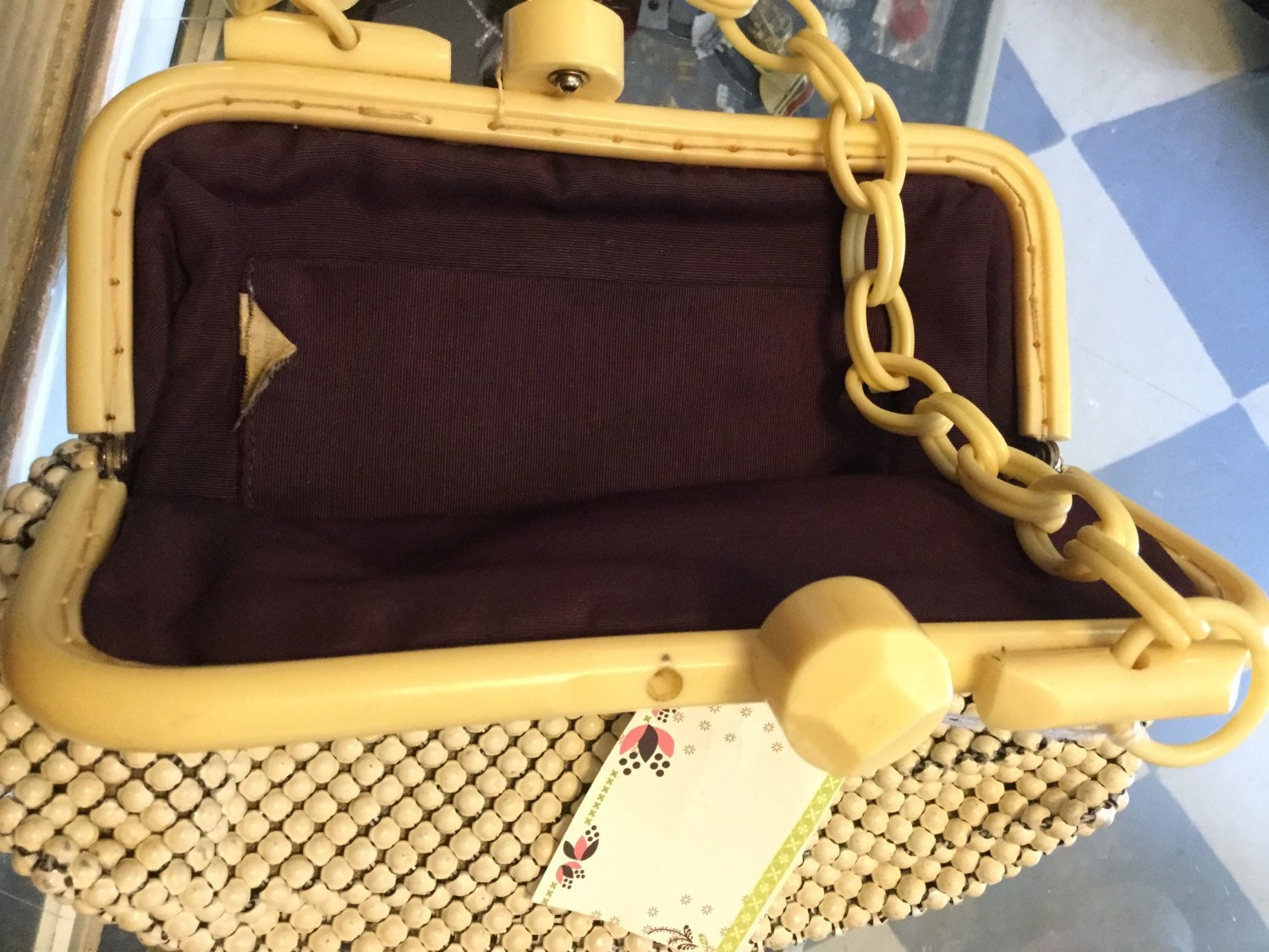 Vintage Chain Link Purse With Bakealite Handles. | Etsy