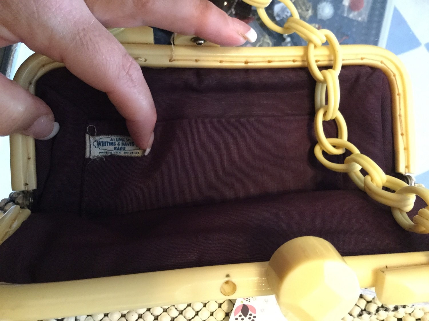 Vintage Chain Link Purse With Bakealite Handles. - Etsy