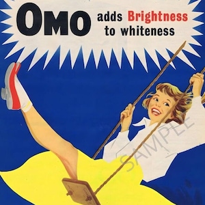 Vintage OMO Soap Powder Ad Poster: Laundry Room Print - Etsy UK