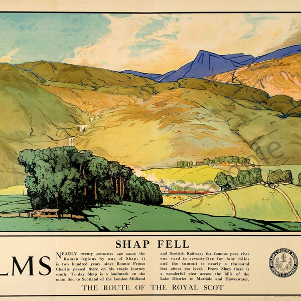 Vintage Railway Poster Scottish Highlands Scotland Rail Travel Ad Print ...
