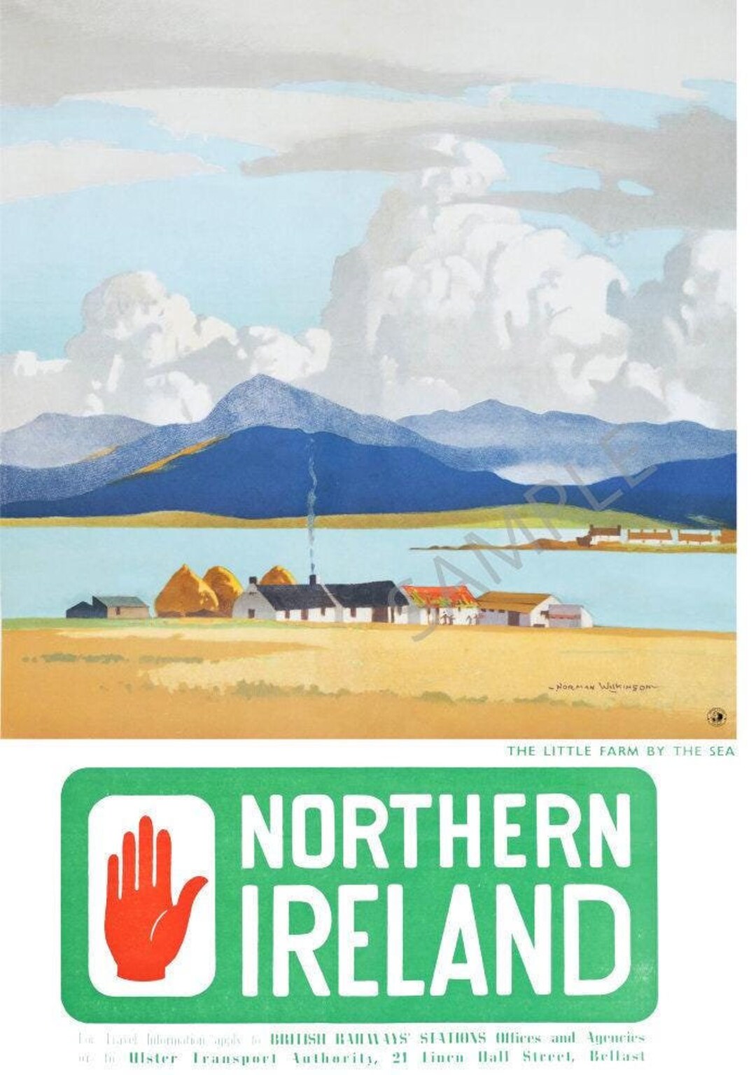 Vintage Northern Ireland Railway Poster: Coastal Farm Print - Etsy