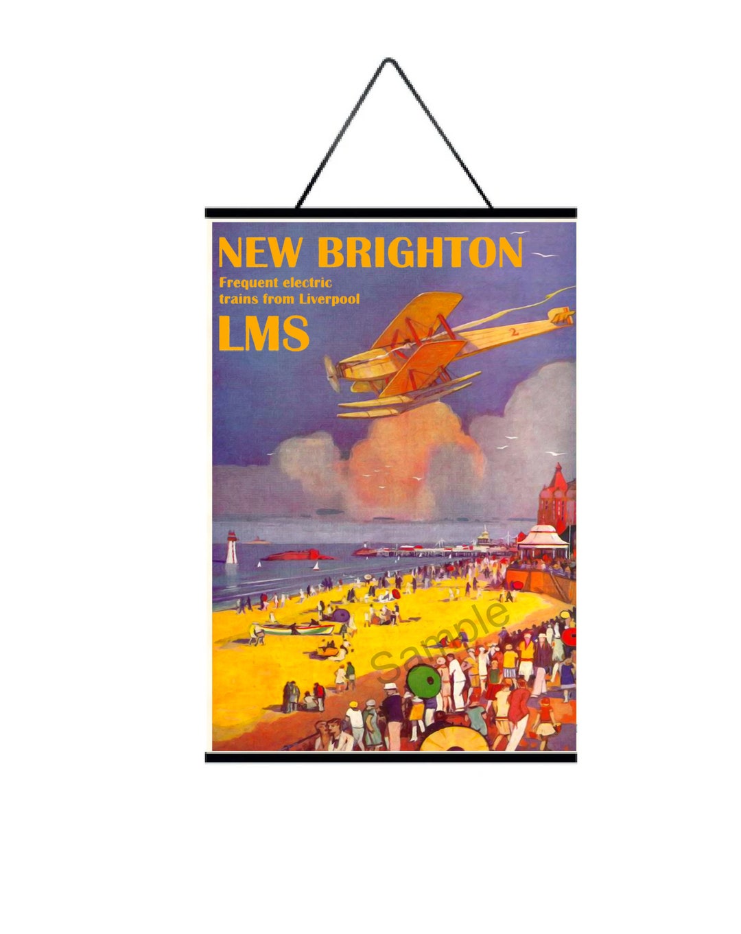 New Brighton Vintage Travel Poster: Wirral Seafront Art Deco Print ...