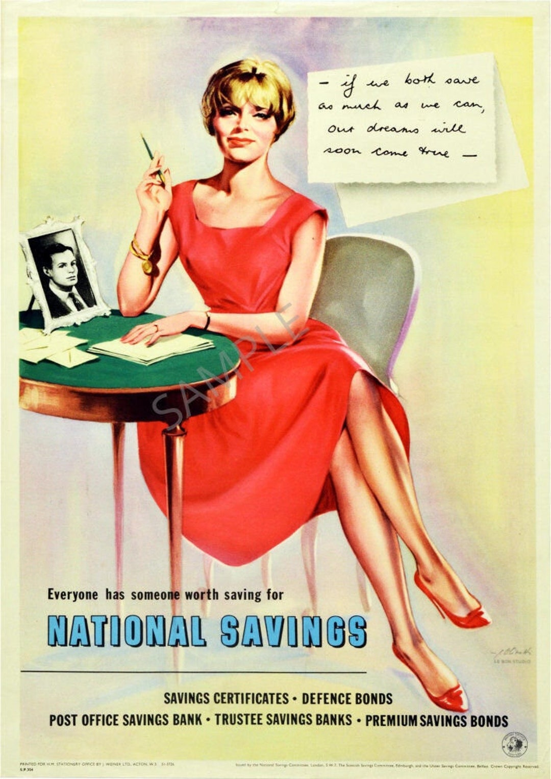 Vintage Advertising Poster National Savings Premium Bonds - Etsy UK