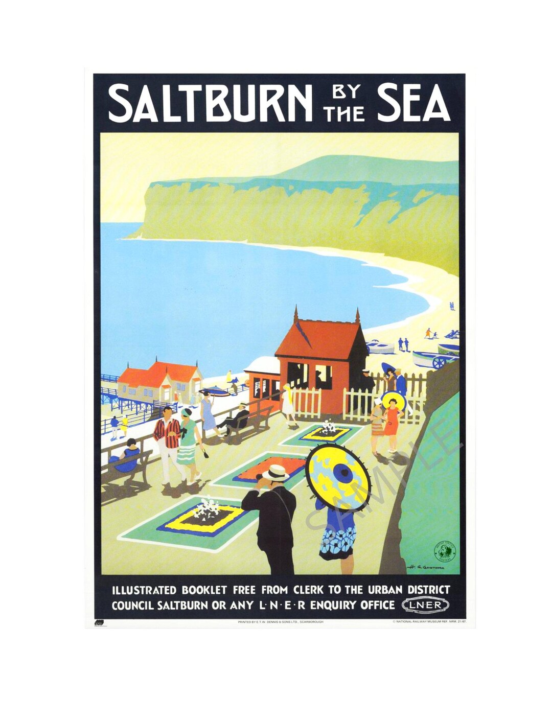 Saltburn by the Sea Poster: Vintage Railway Travel Advert - Etsy