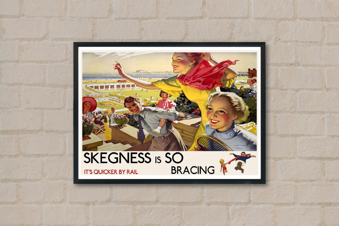 Skegness Vintage Travel Poster: Art Deco Railway Print - Etsy