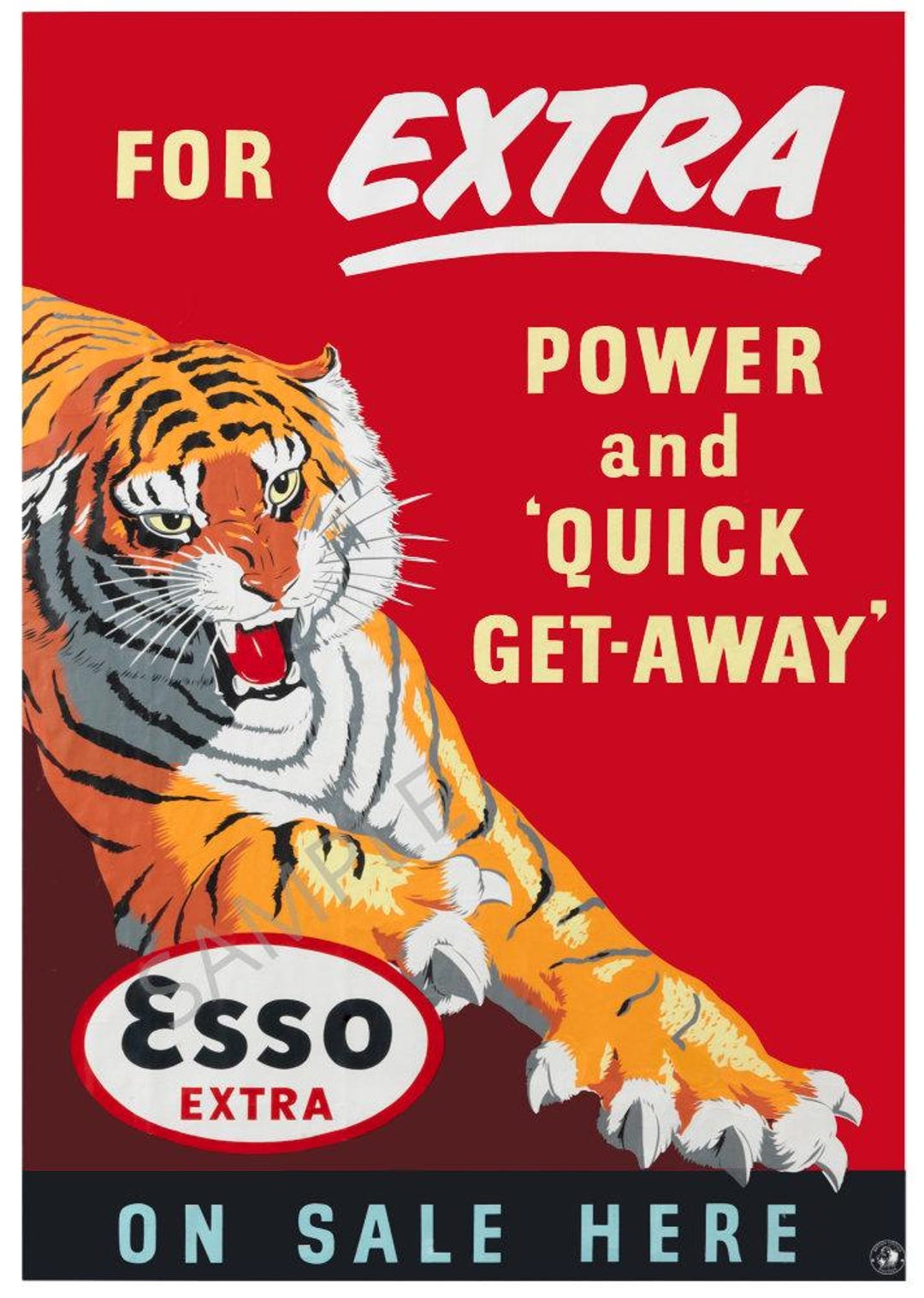 Vintage Railway Poster ESSO Extra Power and Quick - Etsy