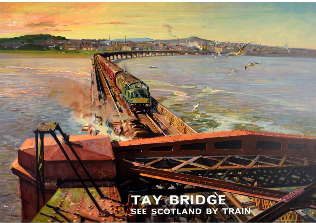 Vintage Railway Poster the Tay Bridge Terrence Cuneo British Rail See ...