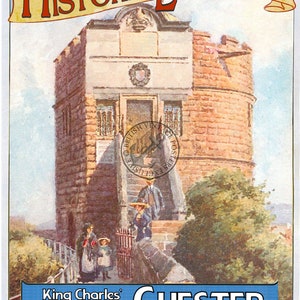 Vintage Railway Poster Chester King Charles' Tower Train Advert Art ...