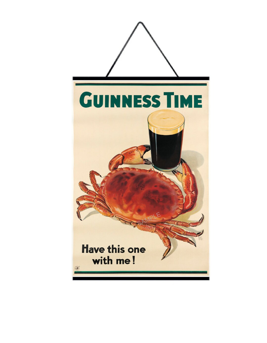 Guinness Crab Vintage Poster Beer Alcohol Advertising Art Print A3 A4 ...