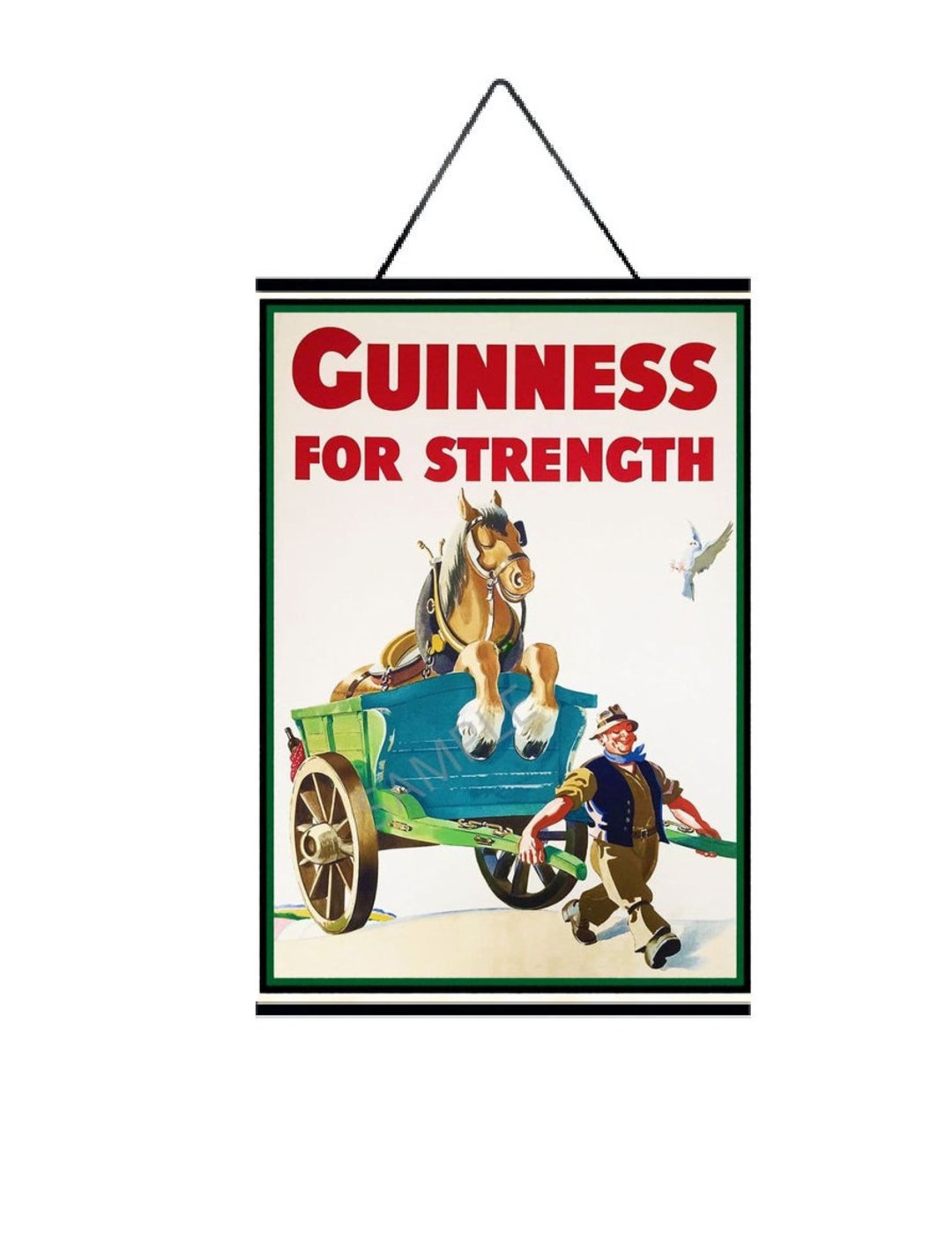 Guinness 'for Strength' Vintage Horse & Cart Poster: Pub Bar Art Print ...