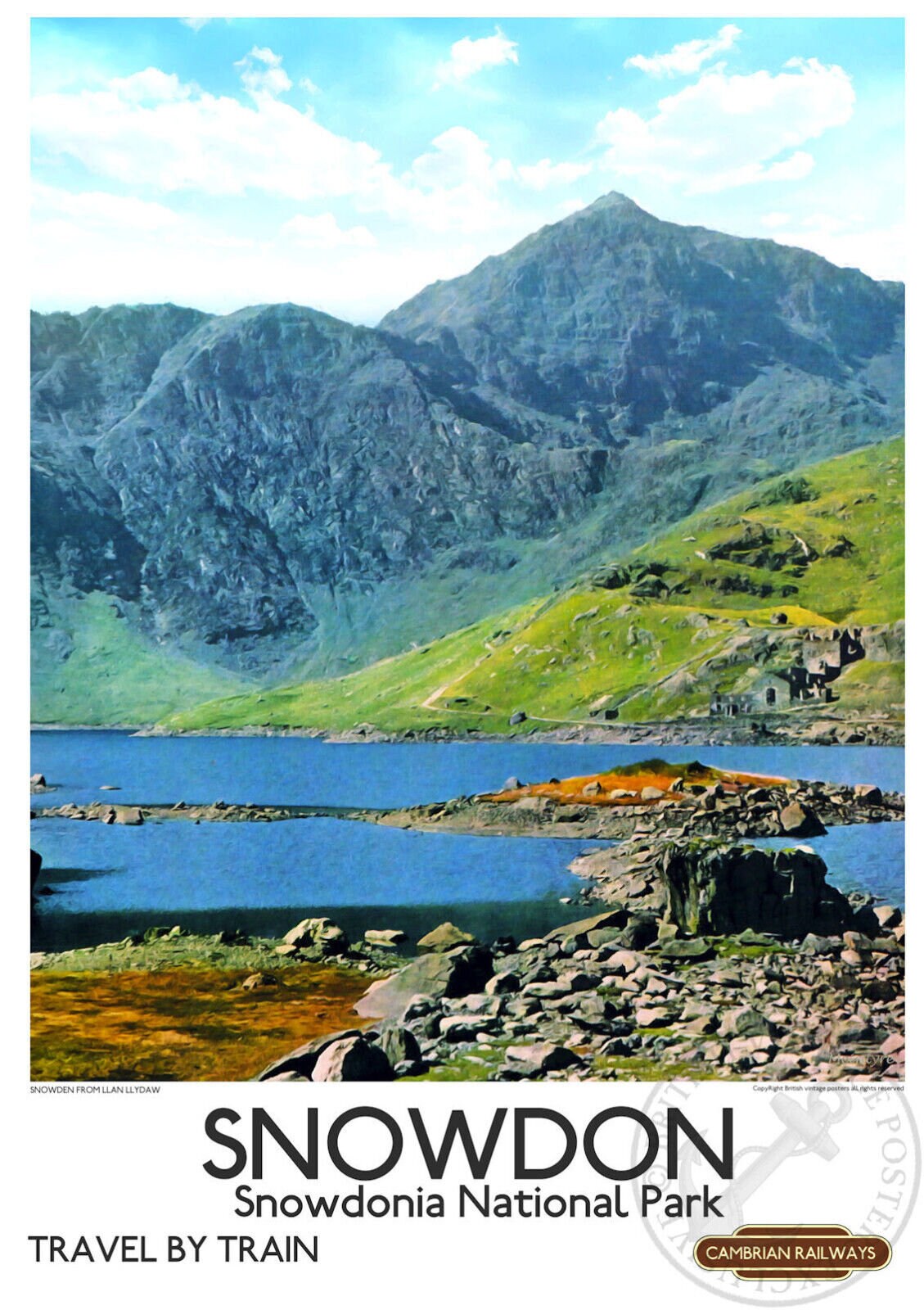 Vintage Railway Poster Snowdon Wales Train Travel Wall Art - Etsy UK