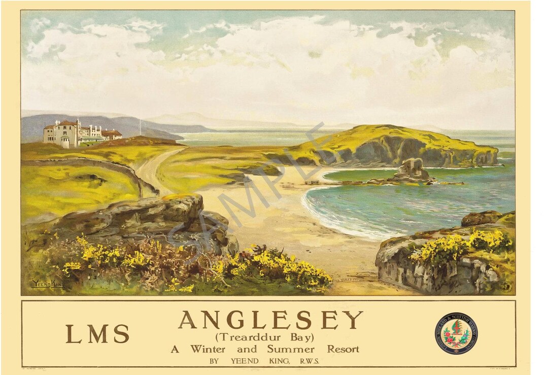 Anglesey Travel Poster: Trearddur Bay, North Wales Art Print - Etsy UK