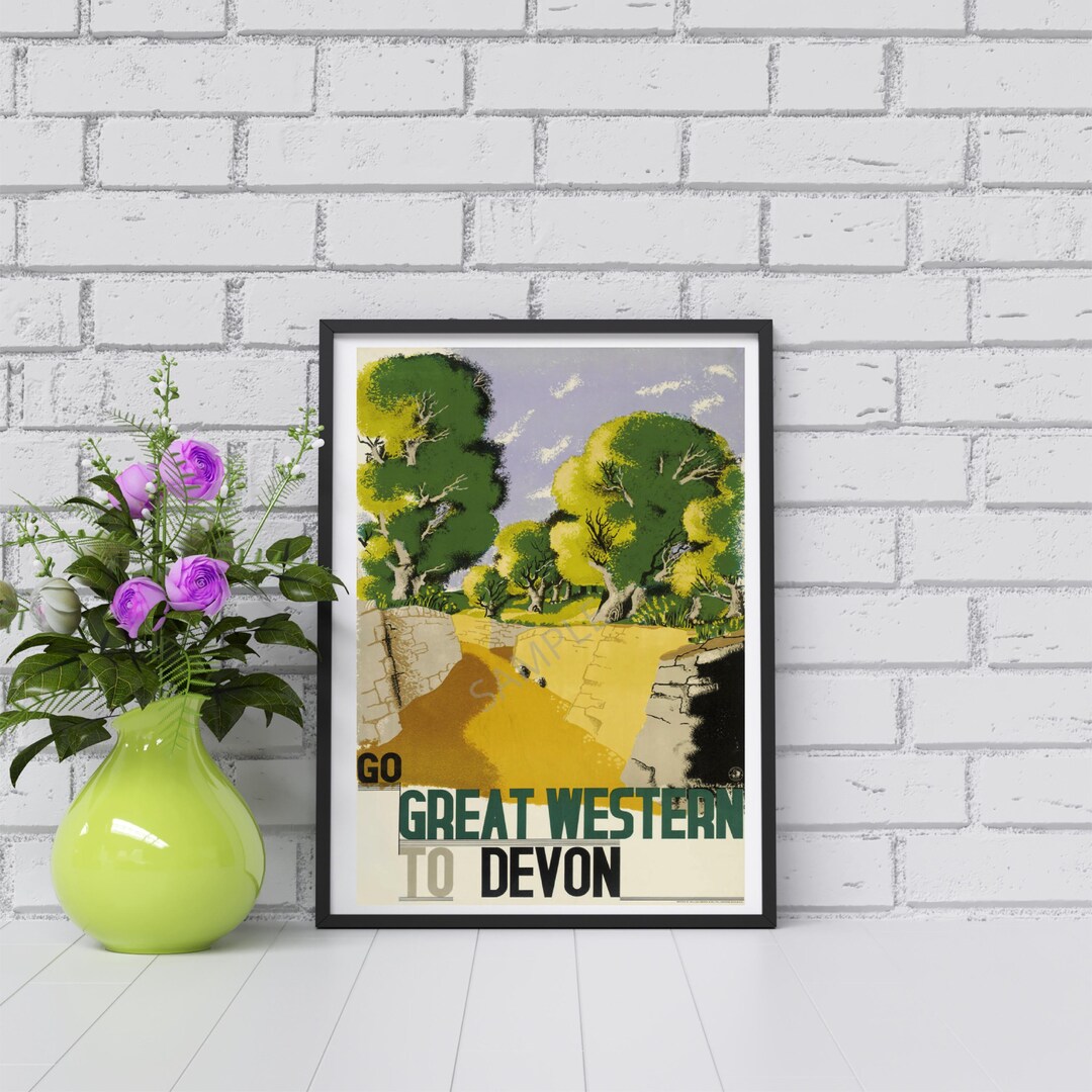 Devon Great Western Railway Poster Edward Mcknight Kauffer Vintage GWR ...