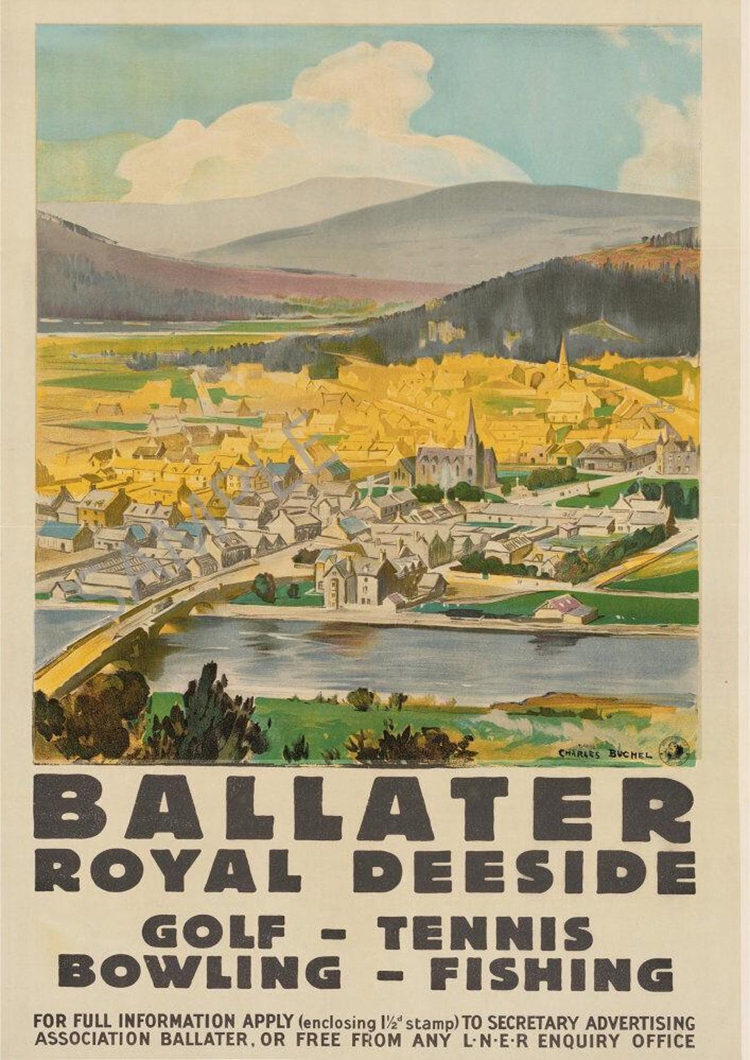 Ballater Royal Deeside Golf Poster Tennis Fishing Bowling Sports ...