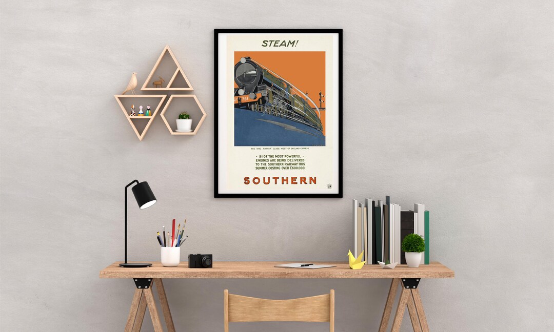 91 Arthur Class STEAM Trains Poster Southern Railways Vintage Rail ...