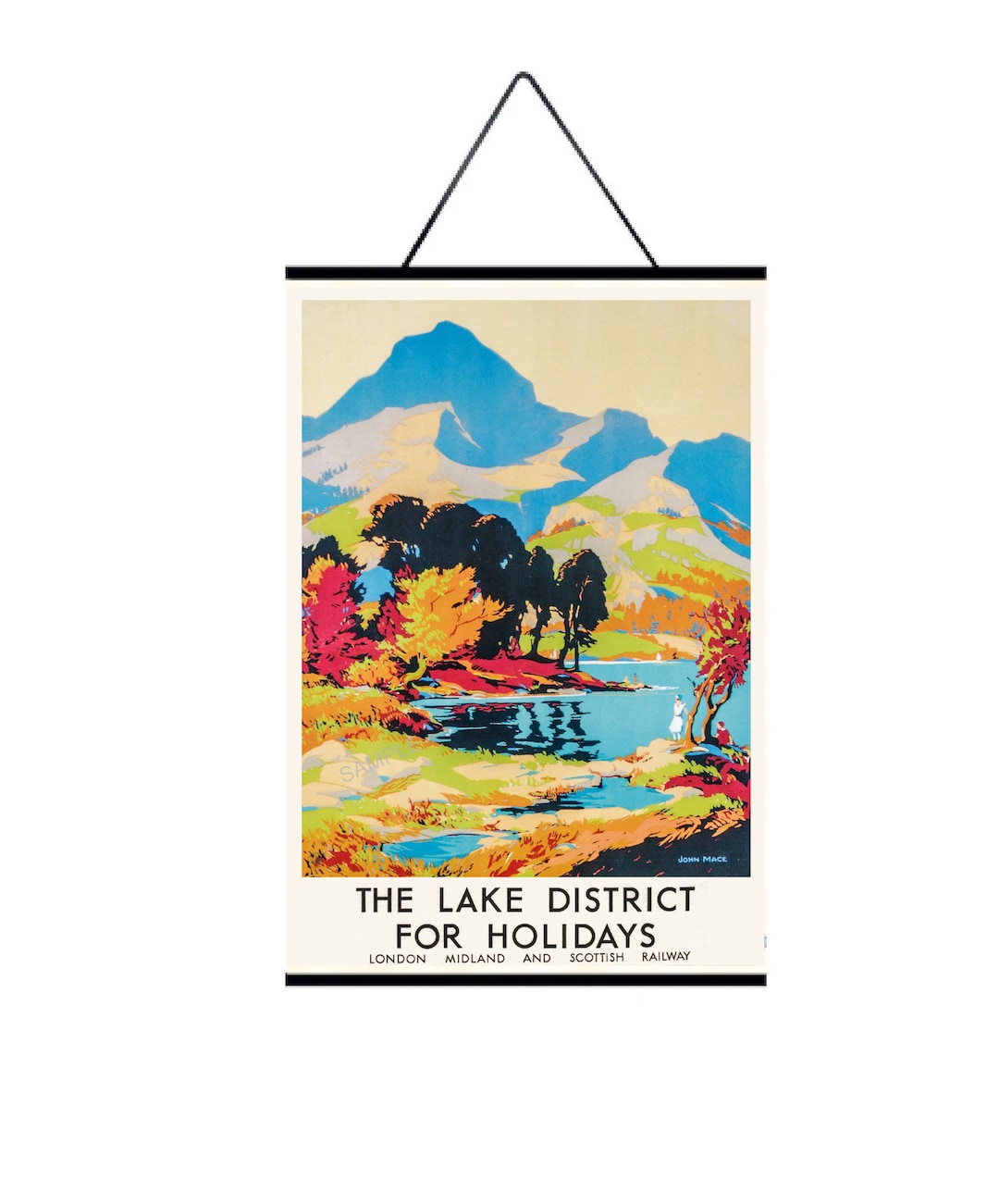 S355 Lake District Vintage Railway Poster Train Travel Holiday Advert ...