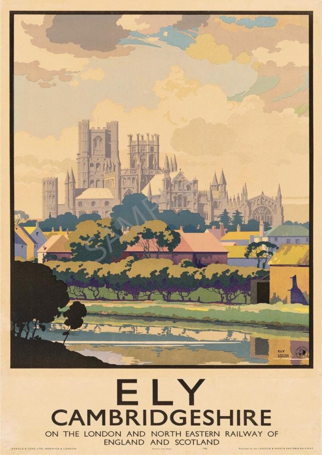 LNER ELY Poster Cambridgeshire Loxton Knight Vintage Railway ART Print ...