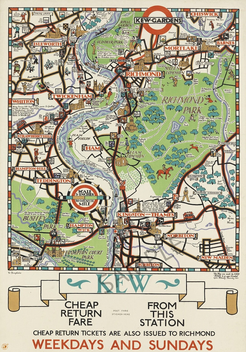 KEW Rail Map Vintage Poster: London Railway Art Print - Etsy UK