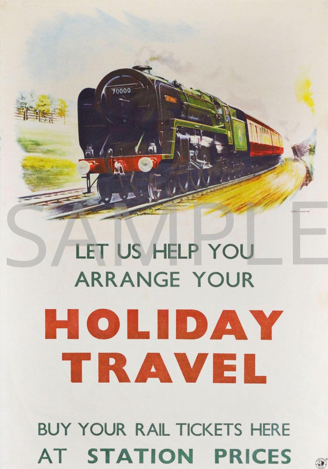 Vintage Railway Poster Rail Travel Advert Hoarding Train Set Art Print ...