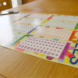 Large A2 Times Table Poster MATHS Tables Wall Chart Home School Nursery ...
