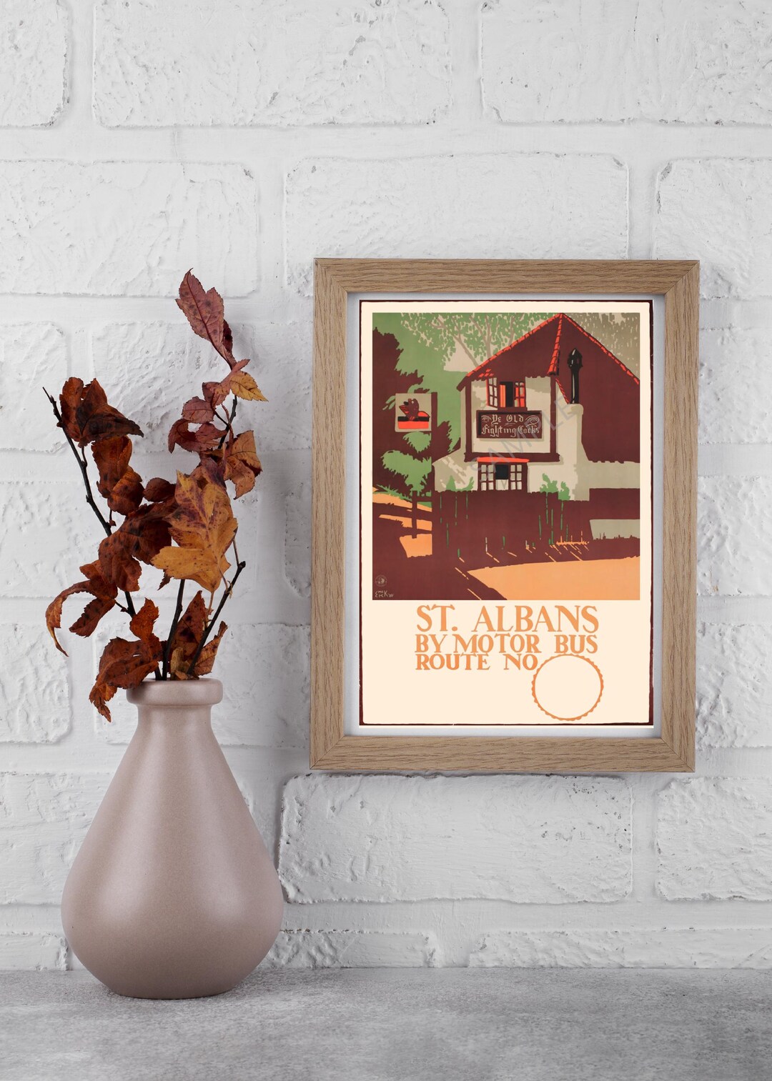 Vintage St Albans Motor Bus Poster: Edward Kauffer Art Print - Etsy UK