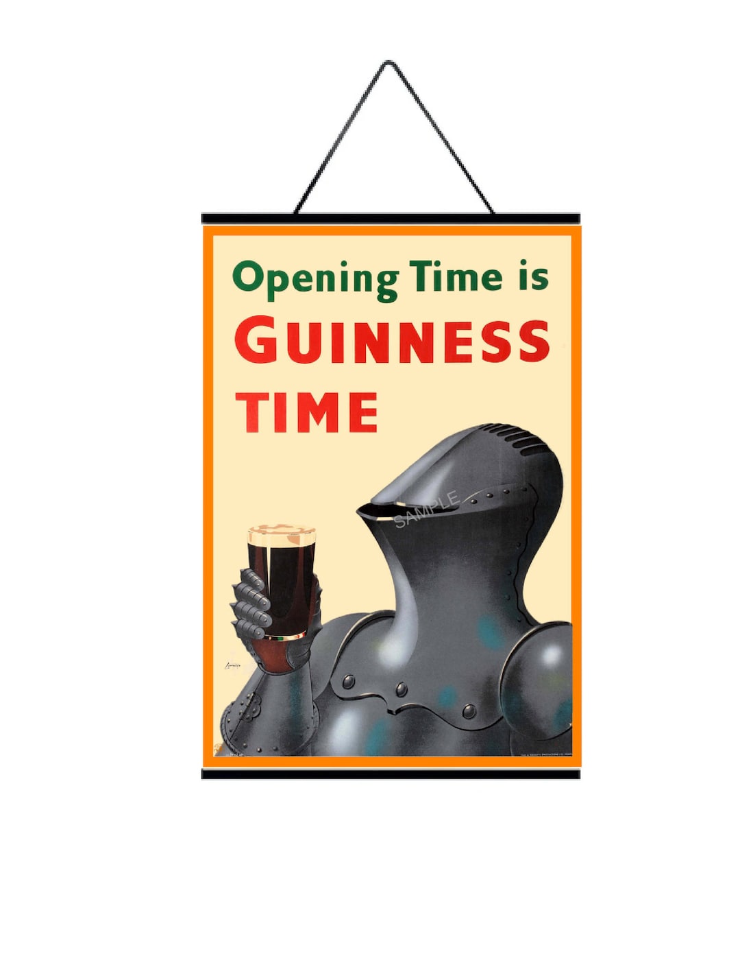 GUINNESS Vintage Poster Beer Advertising Alcohol Advert Knight 'opening ...