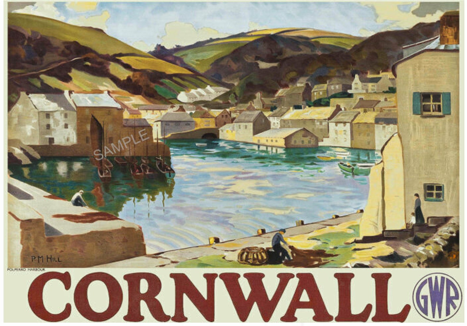 Vintage Railway Poster Polperro Cornwall Gwr Train Advert Art Print A3 ...