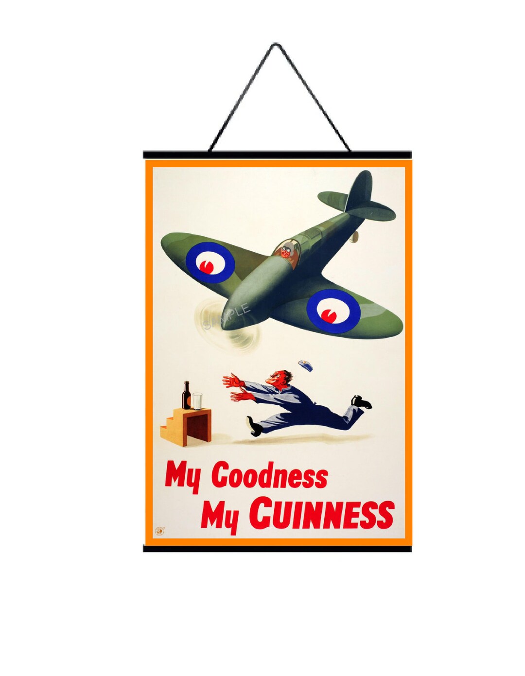GUINNESS Spitfire Vintage Alcohol Advertising Poster Beer Advert WWII ...