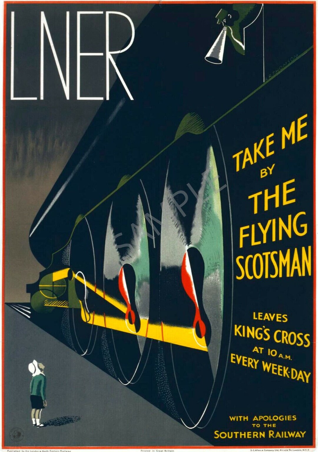 Vintage Lner Railway Poster Flying Scotsman Train to London - Etsy