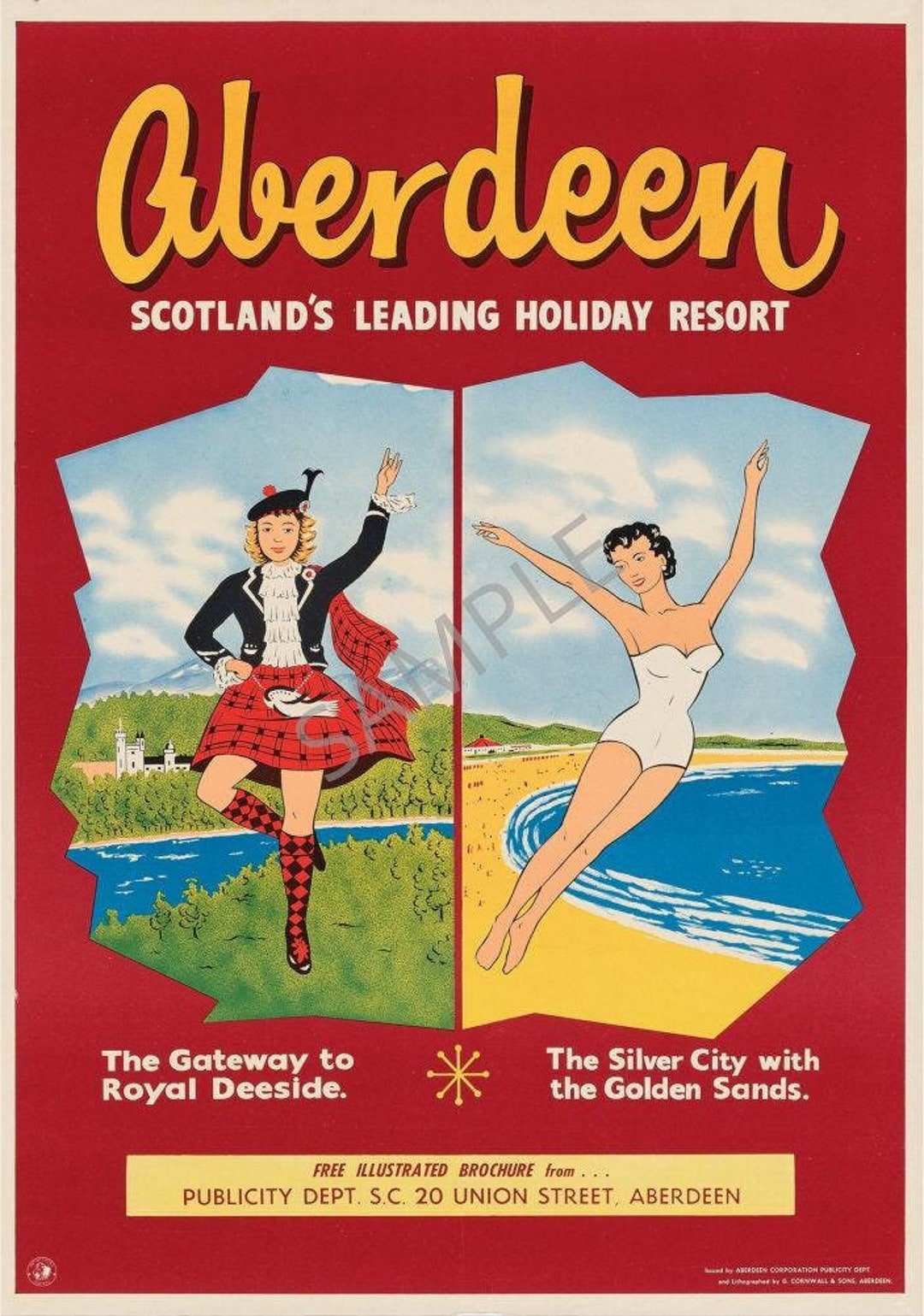 Aberdeen Poster Scotland Leading Resort Silver City Golden Sands ...
