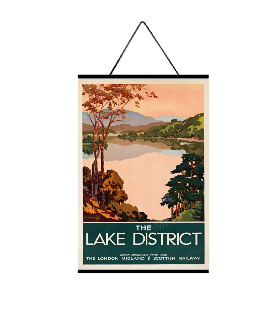 S377 the Lake District Vintage Railway Poster Train Travel Holiday ...