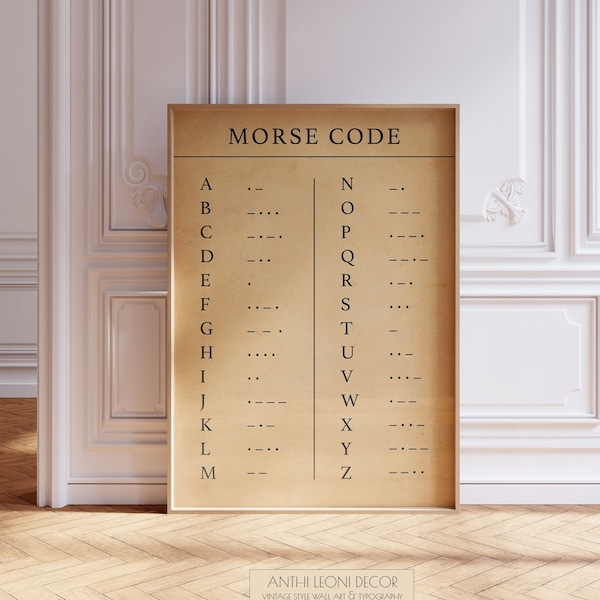 Morse Code Chart - Etsy