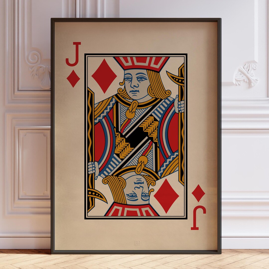 Jack of Diamonds Poster Print, Jack Wall Decor, Vintage Playing Cards ...